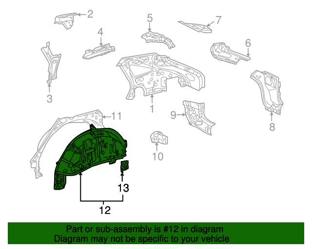 61608-48050 - Inner Wheelhouse - 2010-2015 Lexus | DiscMonster