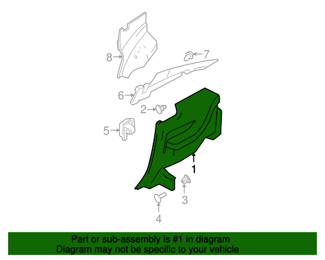 2005-2009 Ford Mustang Trim Asm Quarter 5R3Z-6331012-AAA | TascaParts.com