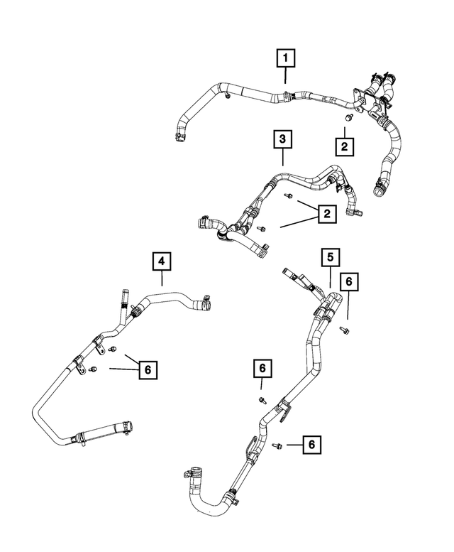 2016-2022 Jeep Heater Supply And Return Hose And Tube 68251577AB ...