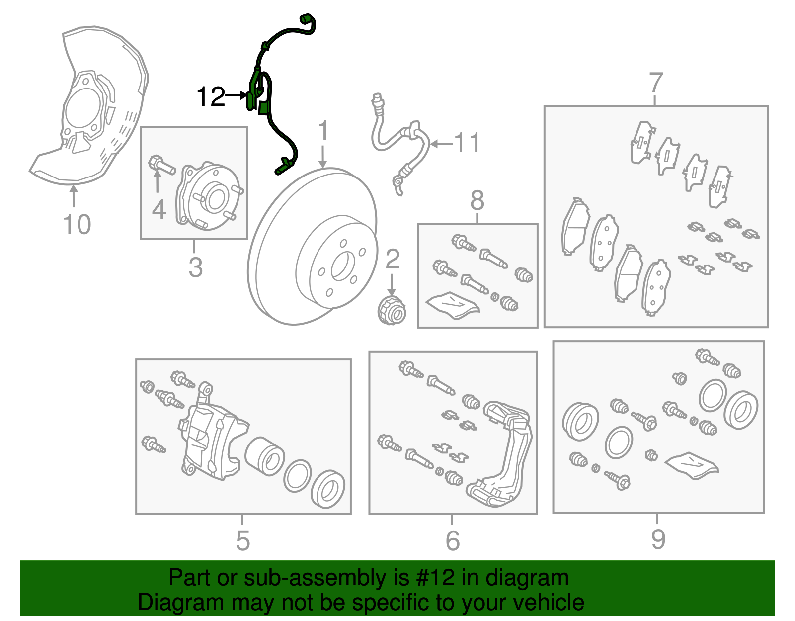 Genuine Toyota Front Speed Sensor part# 89543-F4010 for 2018-2022 ...