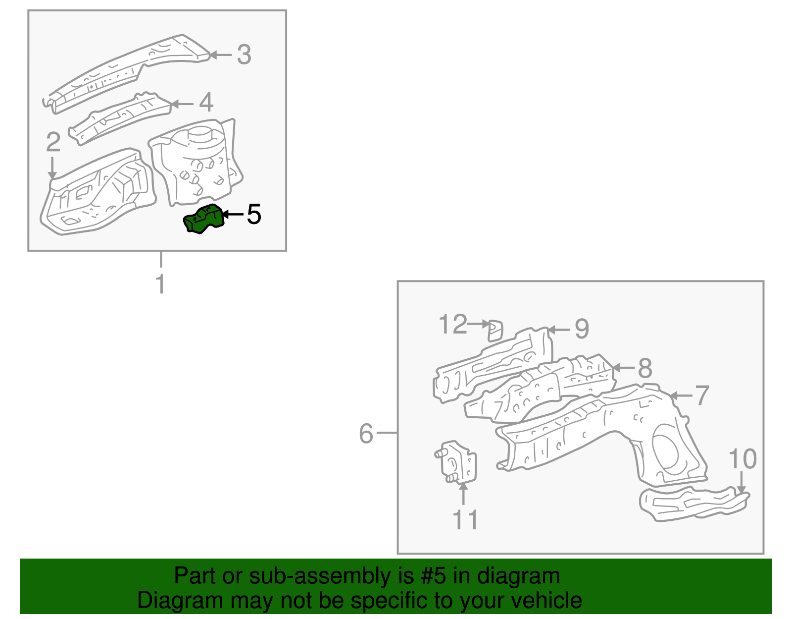 1993-2002 Toyota Corolla Engine Bracket 57265-12050 | Toyota Parts Center