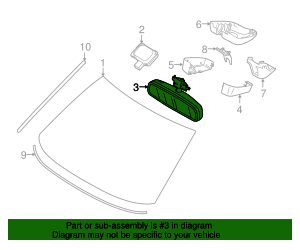 31217822 - Interior Rear View Mirror 2009-2011 Volvo | AutoNation Parts