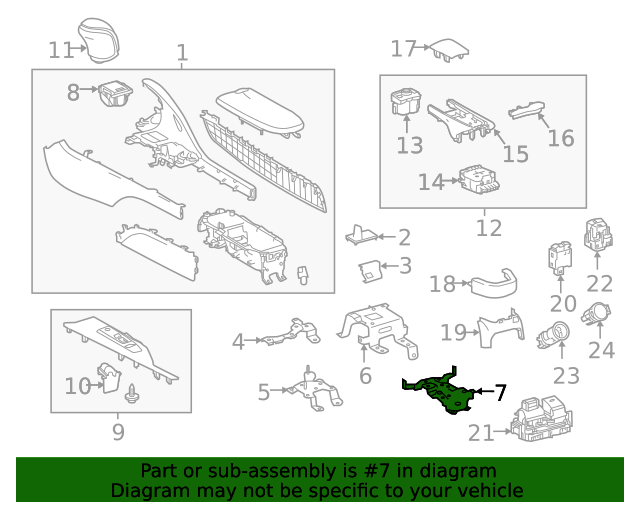 58862-11050 - Console Bracket 2018-2023 Lexus | AutoNationParts.com