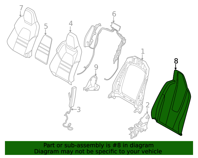 9Y0-881-989-AK-OL8 - Seat Back Panel 2019-2022 Porsche Cayenne ...