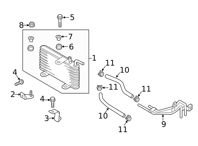 2018-2020 Mitsubishi Oil Cooler 2920A494 | QuirkParts