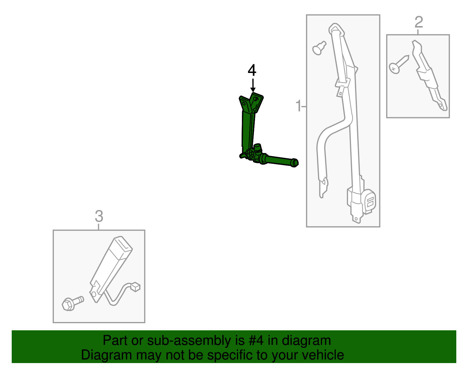 2009-2017 GM Light Titanium Driver Seat Belt with Retractor and Pre ...