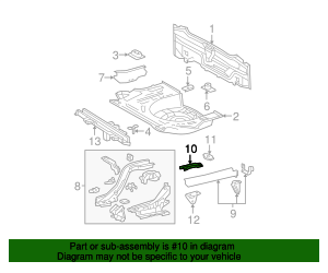 2004-2010 Toyota Side Member Rail Reinforcement 57635-63010 | Toyota ...