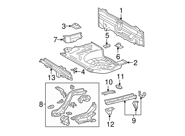 2004-2010 Toyota Side Member Rail Reinforcement 57635-63010 | Toyota ...