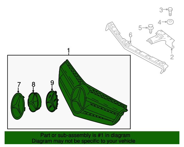 2012-2015 Mercedes-Benz C 63 AMG® Grille Assembly 204-880-24-83 | MB ...