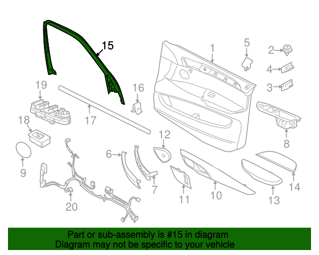 51337299531 - 2014-2018 BMW X5 Upper Molding (51-33-7-299-531) | BMW of ...