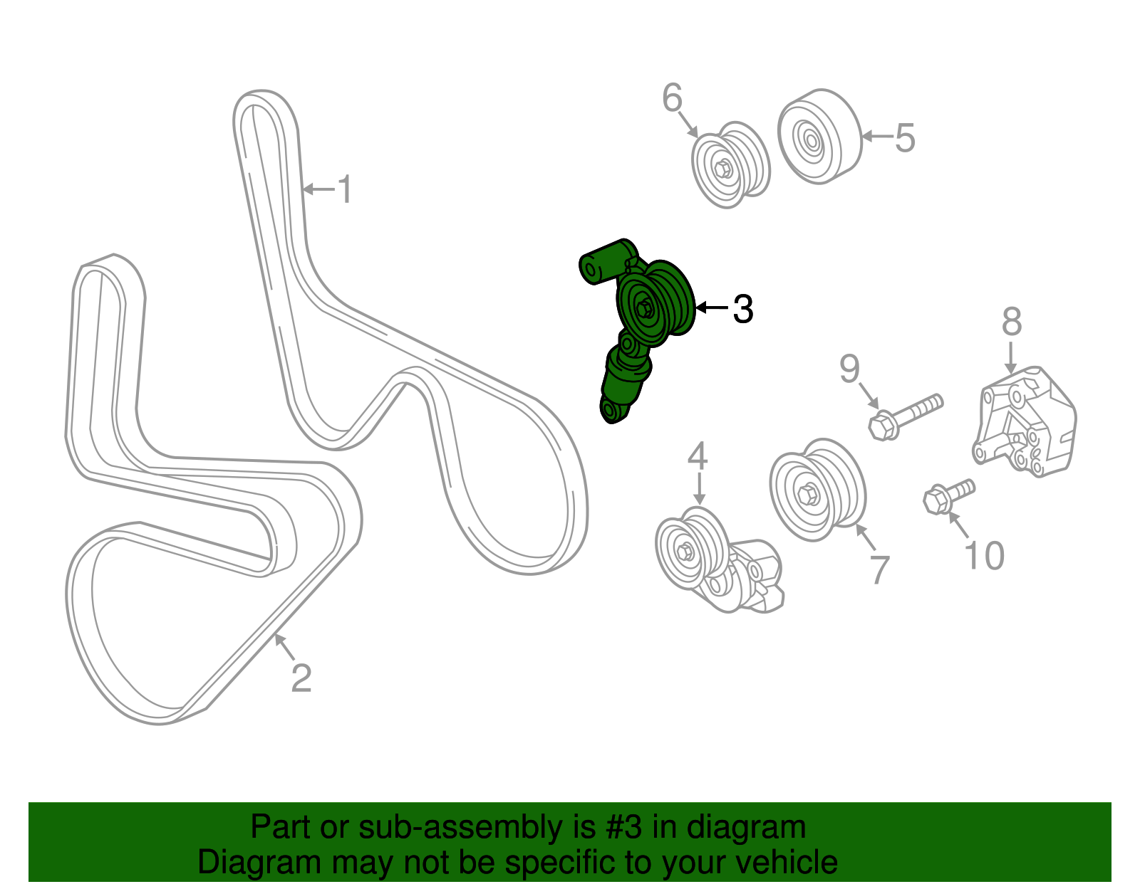 2014-2019 Chevrolet Corvette Belt Tensioner 12686272 GM | GMPartsDirect.com