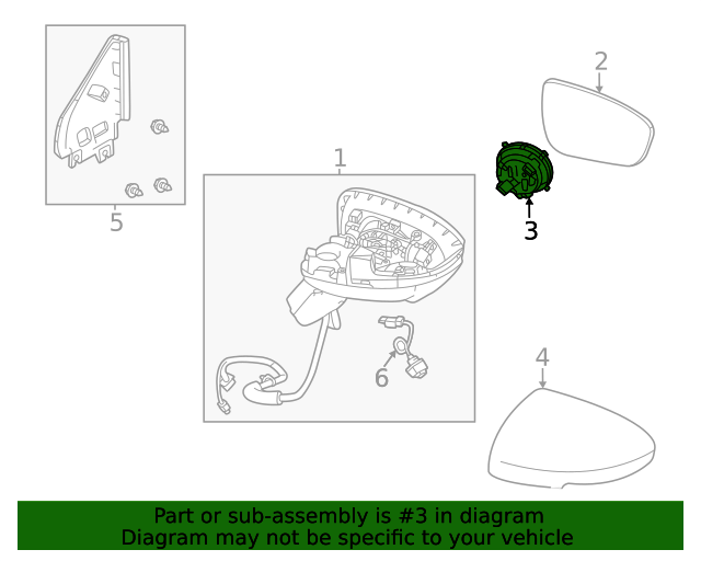 96367-6RR0E - Mirror Motor - 2021-2023 Nissan Rogue | Nissan OEM Parts ...