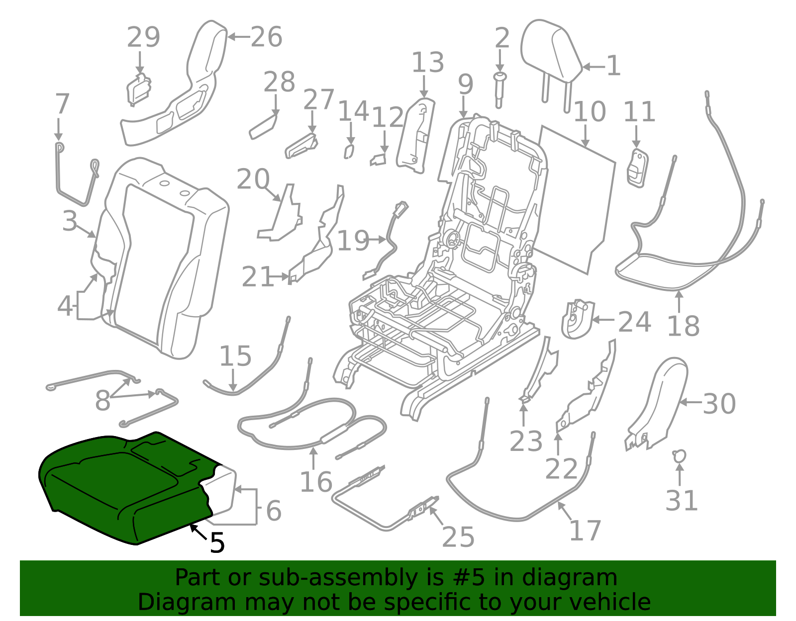 64340XC00AVH - 2019-2024 Subaru Ascent - Cushion Cover | OEM Subaru ...