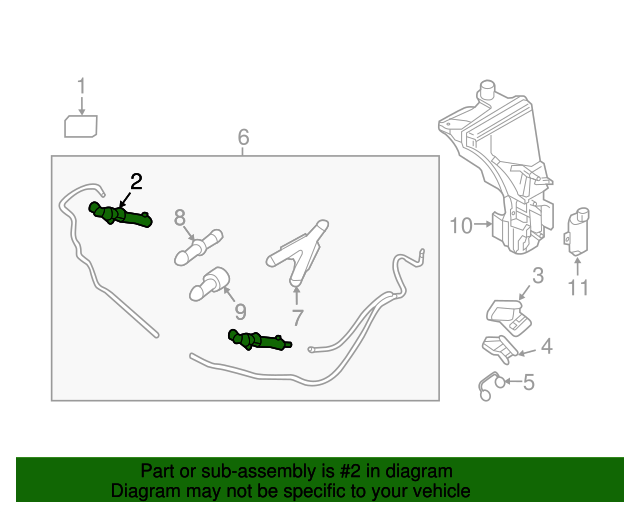 2016-2020 Volvo XC90 Headlight Washer Nozzle - Driver's Side (LH ...