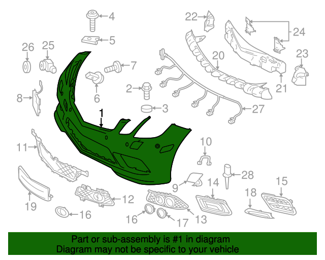 207-880-07-47-9999 - Bumper Cover - 2010-2013 Mercedes-Benz ...