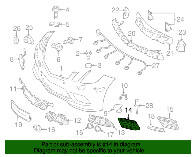 207-885-04-53 - Outer Grille - 2010-2013 Mercedes-Benz ...