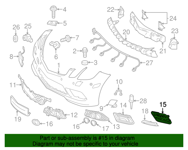 2012-2013 Mercedes-Benz Outer Grille 207-885-07-53 | MB OEM Parts