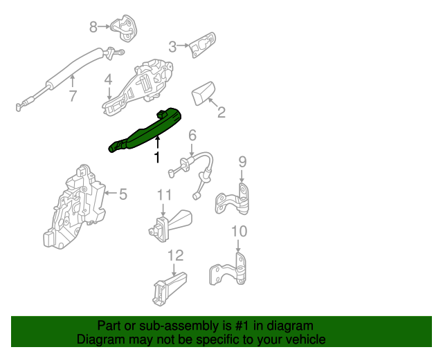 Genuine OEM Handle, Outside Part# LR055921 Fits 2013-2019 Land Rover ...