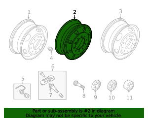 Genuine OEM Ford Part - Wheel Assembly LC3Z-1007-J | Genuine OEM Ford ...