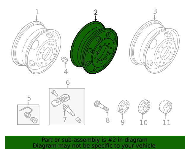 LC3Z-1007-K - Wheel Assembly 2020-2022 Ford F-350 Super Duty | Ford ...