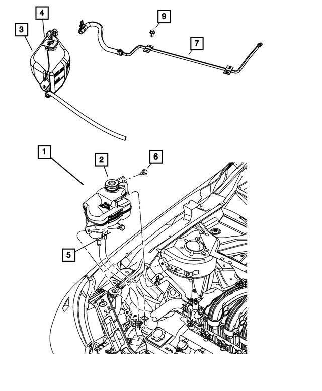 2008-2014 Mopar Coolant Recovery Bottle 5058371AE | DodgeParts.com