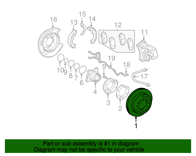 42431-60201 - Disc Brake Rotor (Rear) - 2001-2009 Toyota | OEM Genuine ...