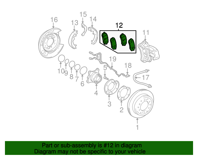 2003-2014 Toyota Brake Pads Rear 04466-60090 | Camelback Toyota Parts