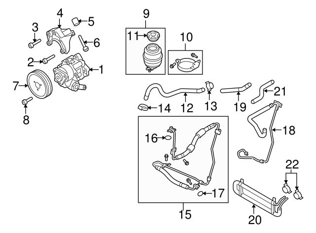 2010-2012 Audi Power Steering Pressure Hose 8K1-422-893-DN | OEM Parts ...