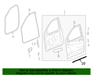 2019-2025 GM Front Driver Side Door Lower Auxiliary Weatherstrip ...