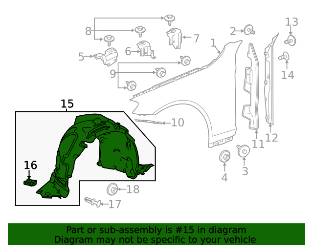 2018-2020 Mercedes-Benz Fender Splash Shield 222-690-23-05 ...