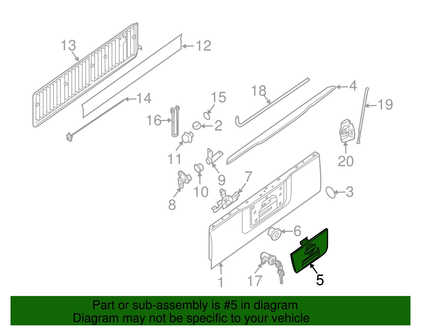 2004-2012 Nissan TITAN Handle 90606-7S200 | My Nissan Part
