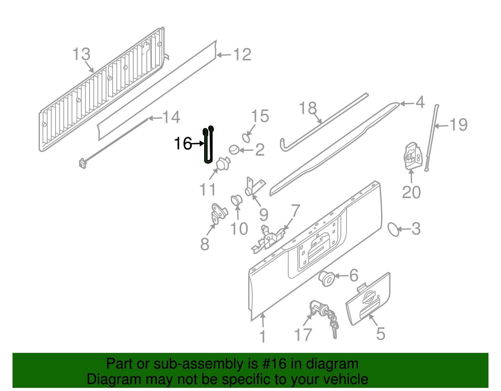 2004-2015 Nissan TITAN Stay 90460-ZR00A | Nissan Parts Central