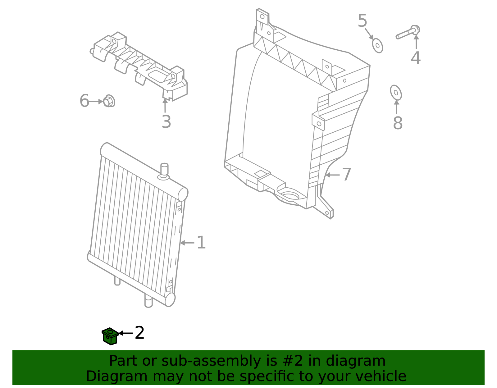Genuine OEM Auxiliary Radiator Lower Insulator Part# LR007399 Fits 2008 ...