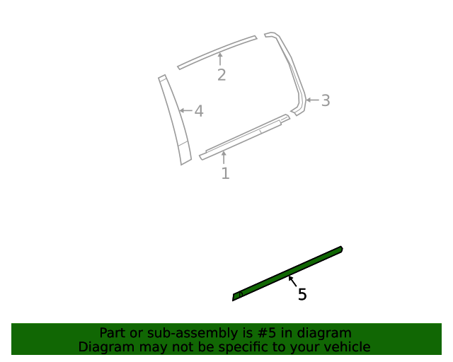 Rear Door Molding, Right 5ZH26SZ0AB | Mopar Estores