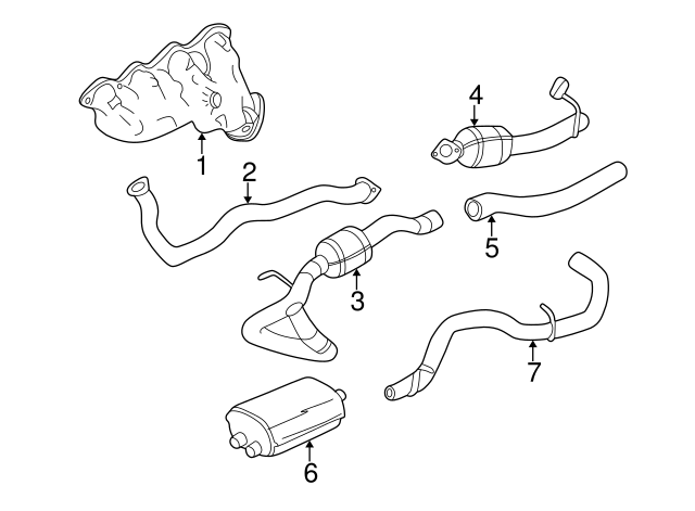2002-2006 GM Exhaust Muffler Assembly with 3-Way Catalytic Converter ...