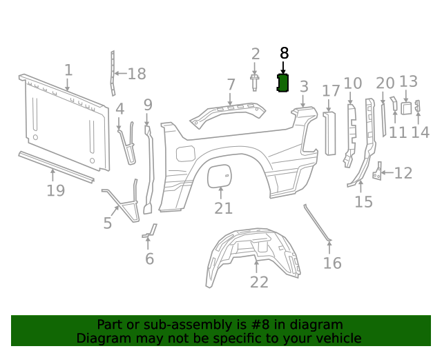 2019-2020 Ram 1500 Quarter Panel Splash Shield Nut 6512507AA ...