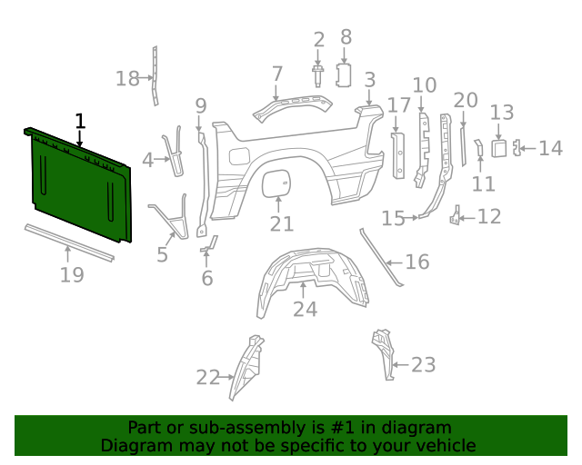 68293910AE - Panel - 2019-2023 Ram 1500 | Mopar Parts Canada