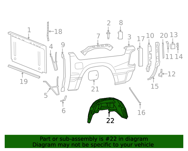 2019 Ram 1500 Quarter Panel Splash Shield 68365745AA | TascaParts.com