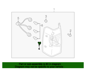 2000-2004 Nissan Xterra Tail Light Grommet 01281-0004U | TascaParts.com