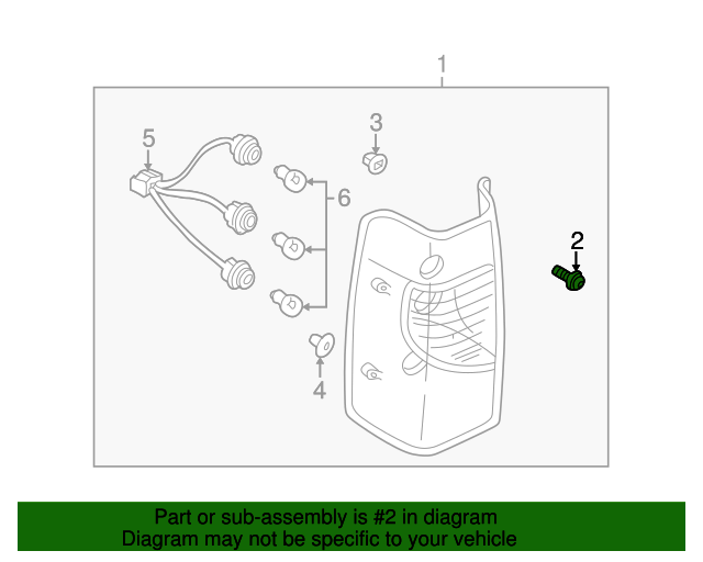 1995-2009 Nissan Fog Lamp Assembly Screw 08566-61608 | TascaParts.com