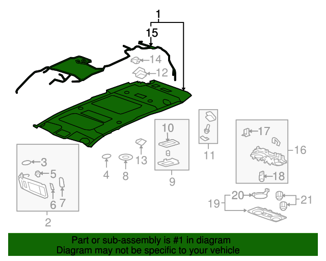 23459089 GM Light Titanium Headliner | GM Parts Store