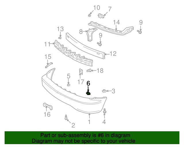 1999-2003 Lexus RX300 Bumper Cover Clip 90959-01577 | Lexus Direct parts