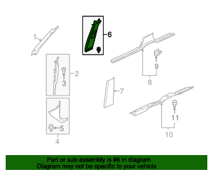 Genuine Upper Center Pillar Trim for 2010-2013 Land Rover Range Rover ...