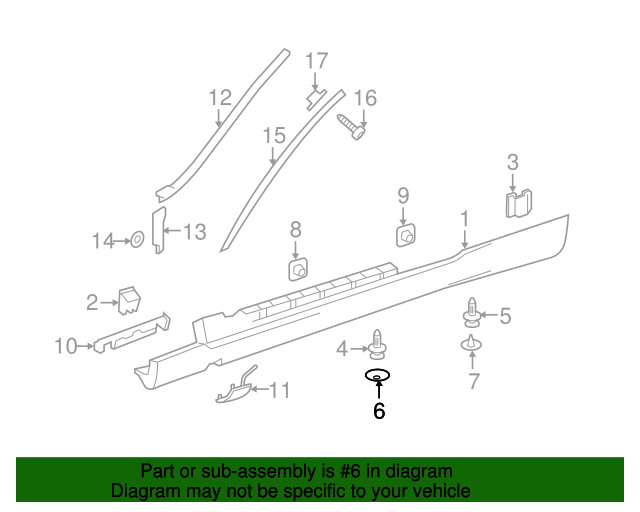 000-991-10-98 - Rocker Panel Molding Clip 2011-2020 Mercedes-Benz ...