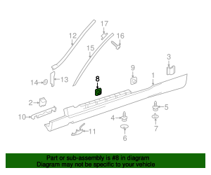 000-991-96-98 - Rocker Panel Molding Clip 2011-2017 Mercedes-Benz ...