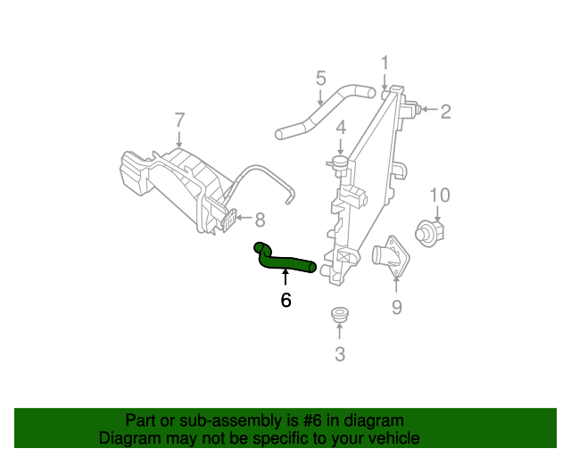 2009-2012 Mopar Lower Hose 55056854AB | TascaParts.com