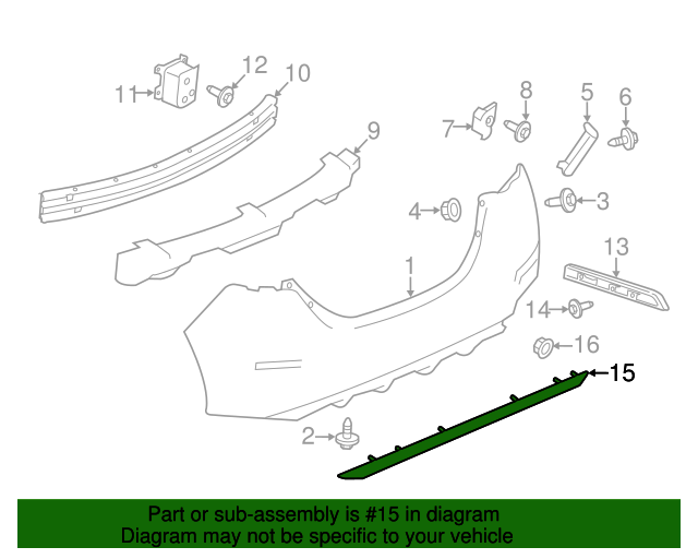2018-2019 Nissan Leaf Molding 85084-5SA0A | TascaParts.com