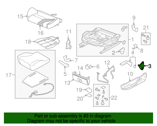8P0-881-091 - Adjust Lever 2006-2013 Audi | Audi OEM Parts