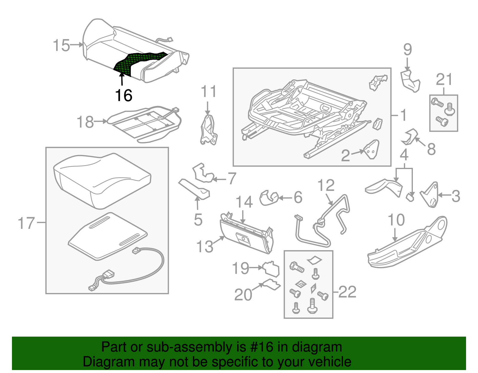 2008-2013 Audi Seat Cushion Pad 8P0-881-362-G | Audi OEM Parts Guy
