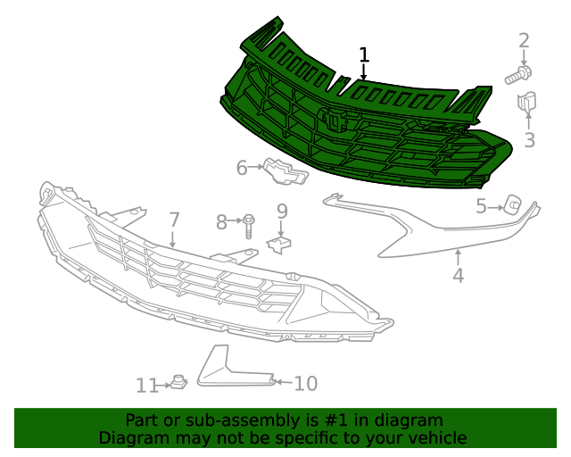 2019-2024 Chevrolet Camaro Front Upper Grille 84112274 GM ...